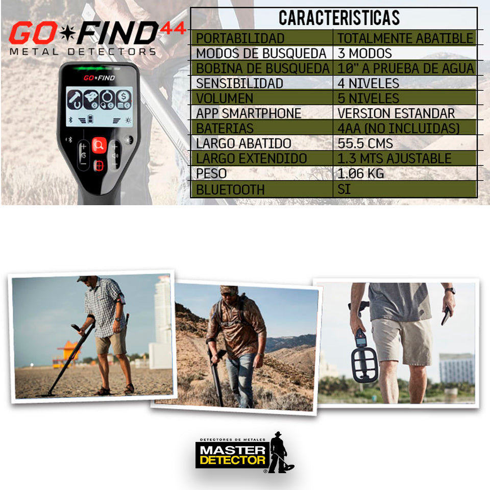 Detector de Metales Minelab Go Find 44 – Master Detector Chile
